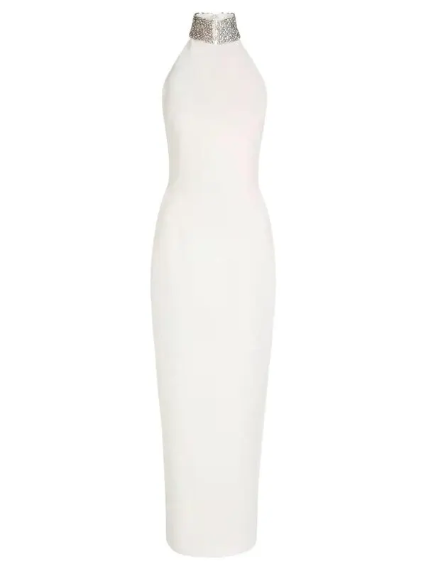 The Arrivals Hemingway Halter Embellished Maxi Dress - White