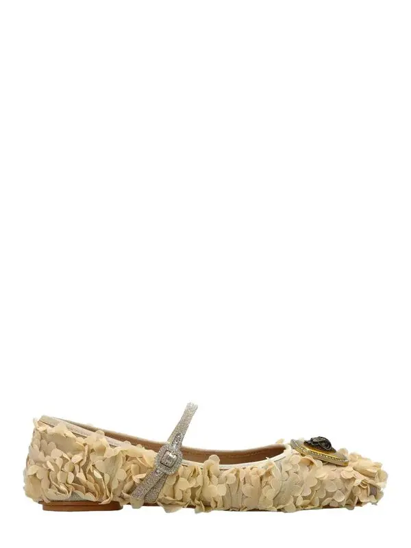 Kurt Geiger Floral Buckled Ballet Flats - Neutrals
