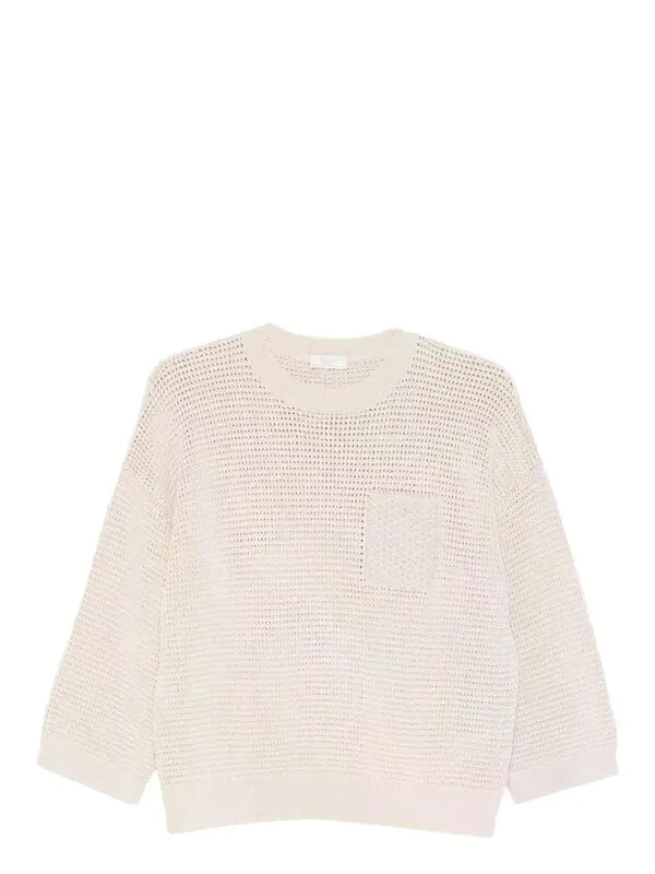 Peserico Square-detail Sweater - Neutrals