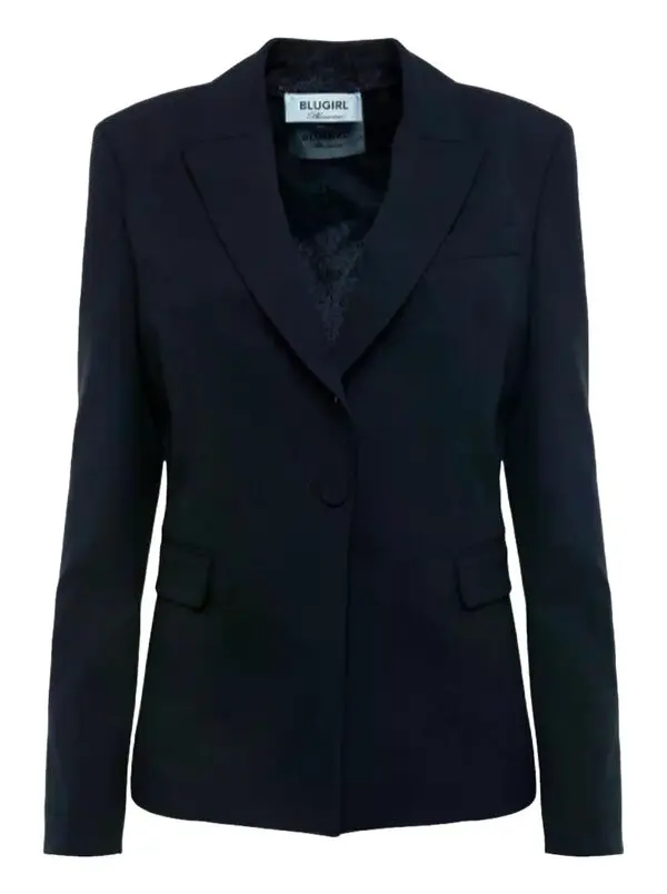 BLUGIRL Peak-lapel Single-breasted Blazer - Black