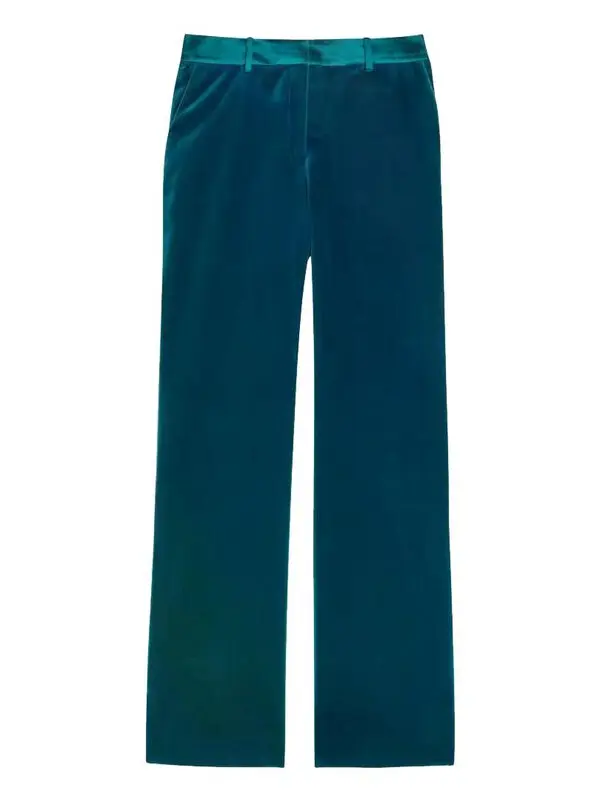 Rabanne Straight-leg Velvet Trousers - Blue