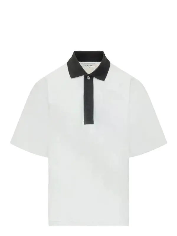 LANVIN Buttoned Cotton Polo Shirt - White