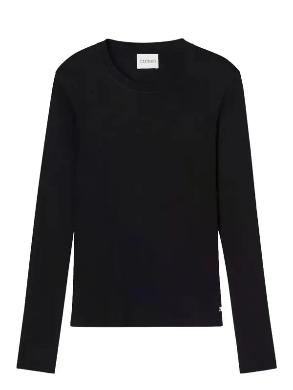 Closed Long-sleeve Top - Black