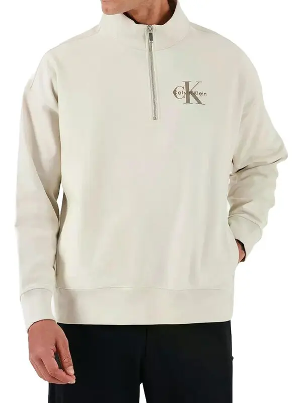 Calvin Klein Half-zip Sweatshirt - Neutrals