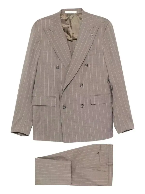 Tagliatore Striped Suit - Neutrals