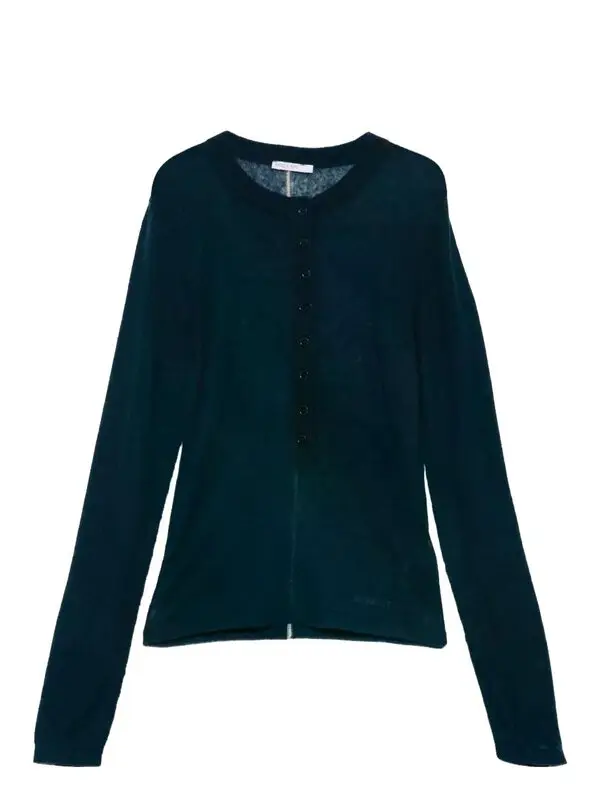 Patrizia Pepe Ribbed Button Cardigan - Blue