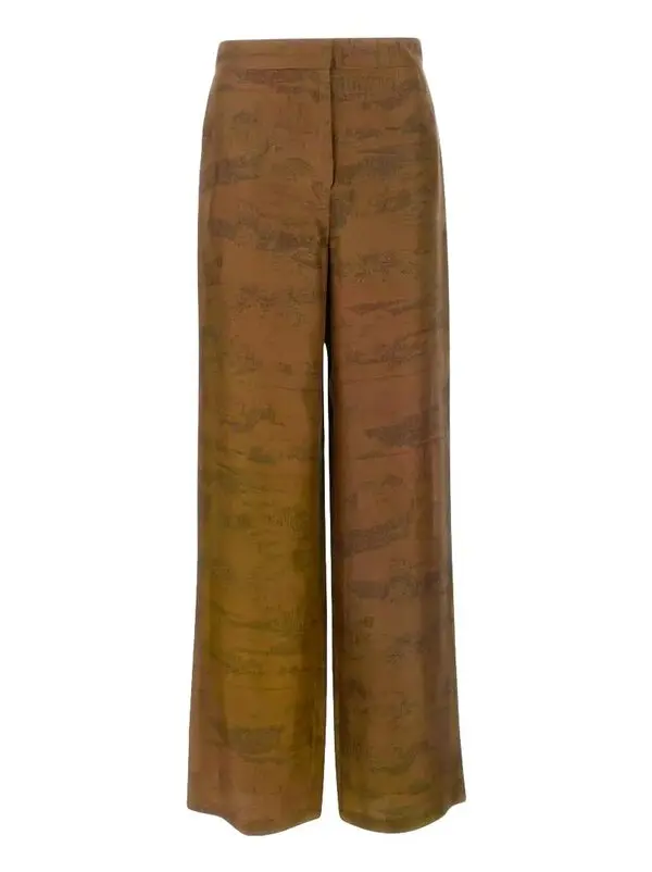 Max Mara Printed High-waisted Trousers - Brown
