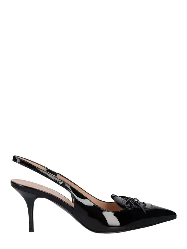 Moschino Bow-detail Slingback Heeled Pumps - Black