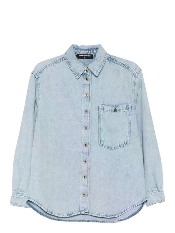 Patrizia Pepe Button-fastening Long-sleeve Shirt - Blue