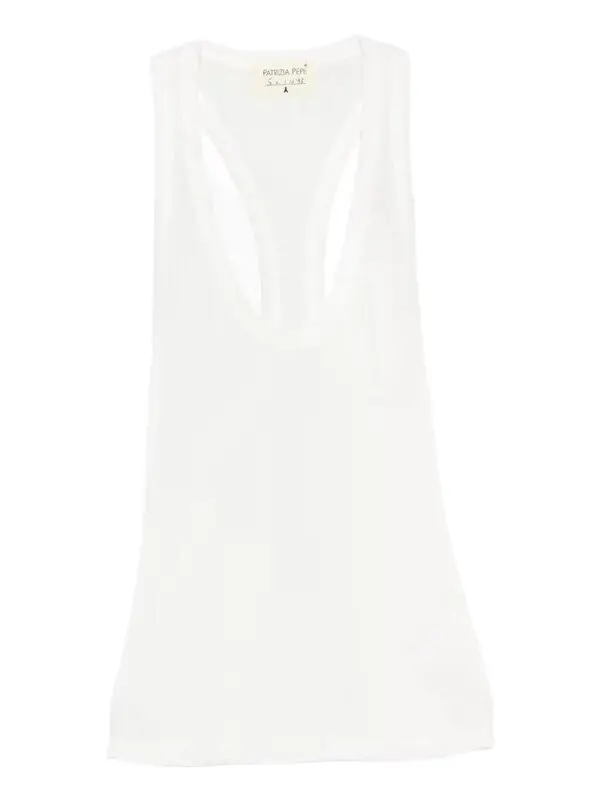Patrizia Pepe Light Racerback Tank Top - White