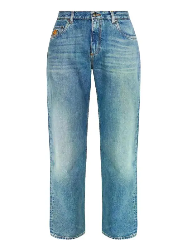 Etro Logo-appliqué Jeans - Blue