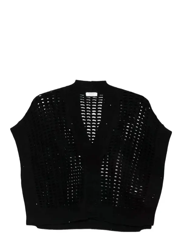 Peserico V-neck Knit Vest - Black