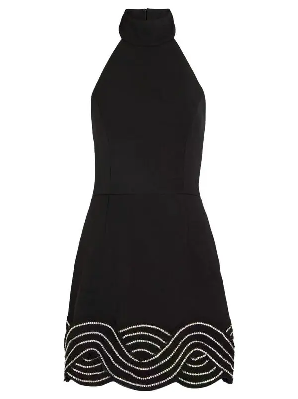 Rebecca Vallance Bellatrix Embellished Halterneck Dress - Black