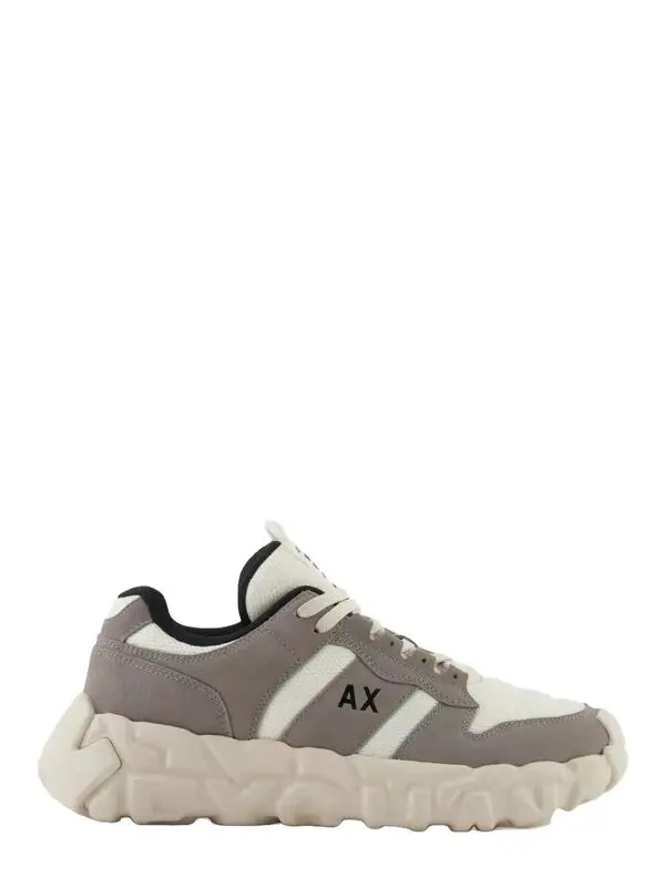 Armani Exchange Striped Pattern Sneakers - White