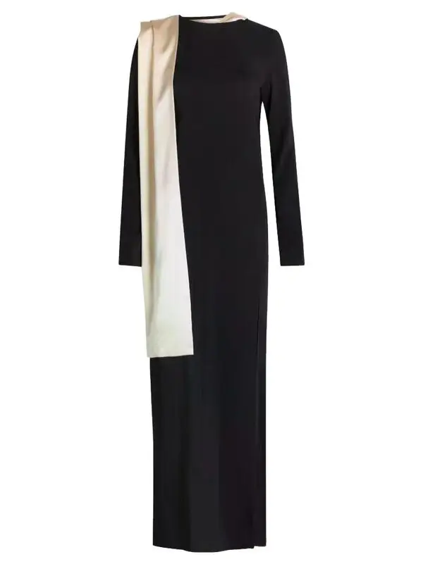 ARMARIUM Dublina Scarf-effect Maxi Dress - Black