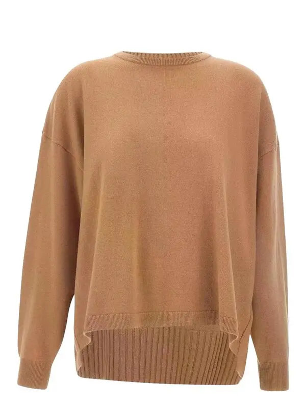 KAOS Asymmetrical Hem Sweater - Brown