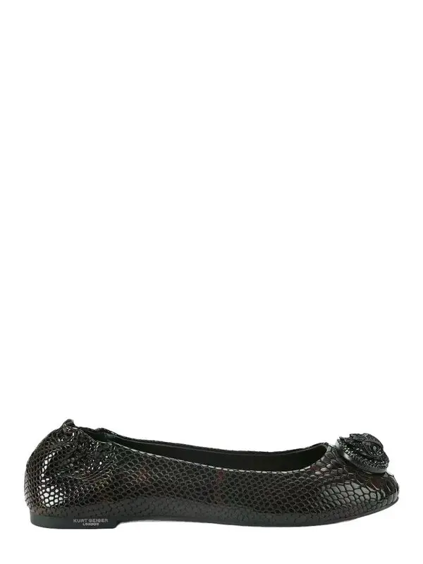 Kurt Geiger Chelsea Snakeskin-effect Ballet Flats - Brown