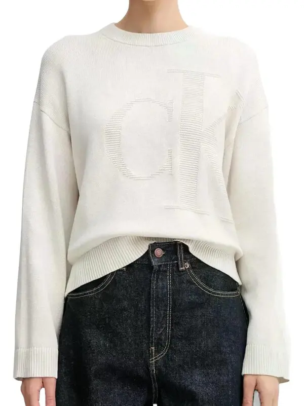 Calvin Klein Logo Sweater - Neutrals
