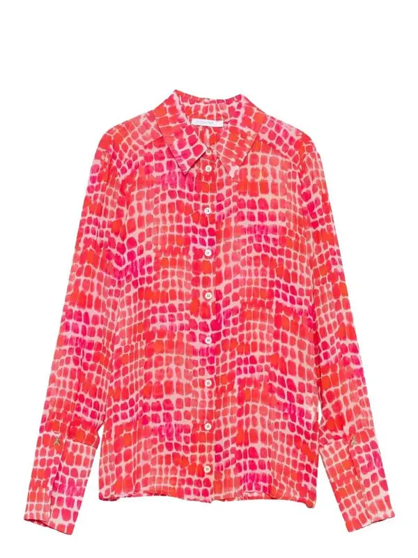 Patrizia Pepe Print-detail Long-sleeve Shirt - Red