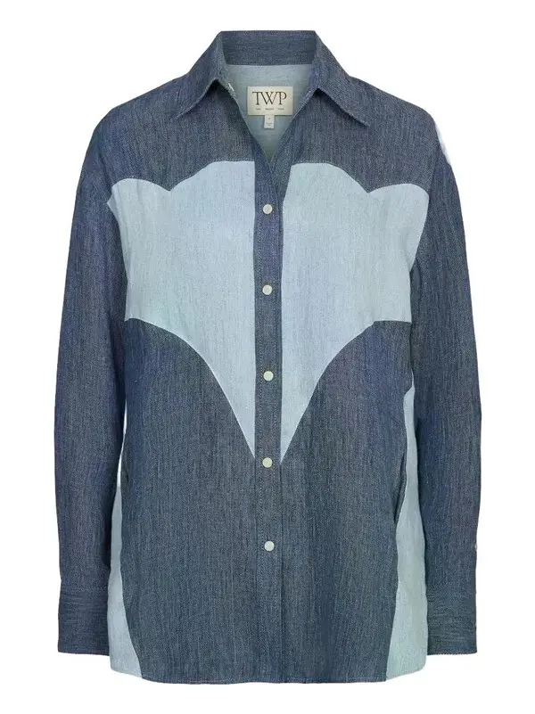 TWP Austin Panelled Shirt - Blue