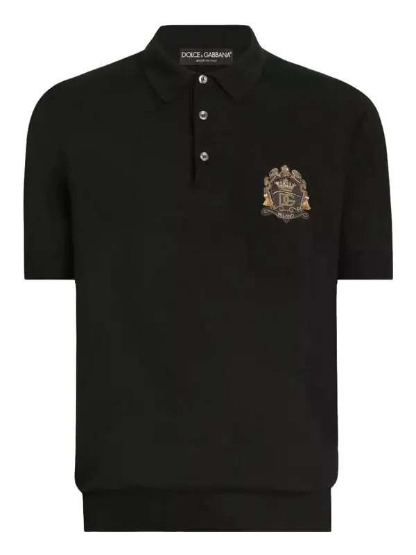 Dolce & Gabbana Virgin Wool Polo Shirt - Black