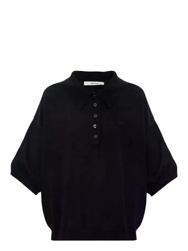 GESTUZ Gztalla Buttoned Polo Shirt - Black