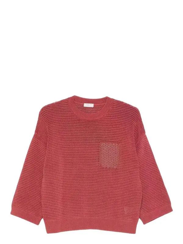 Peserico Square-detail Sweater - Red