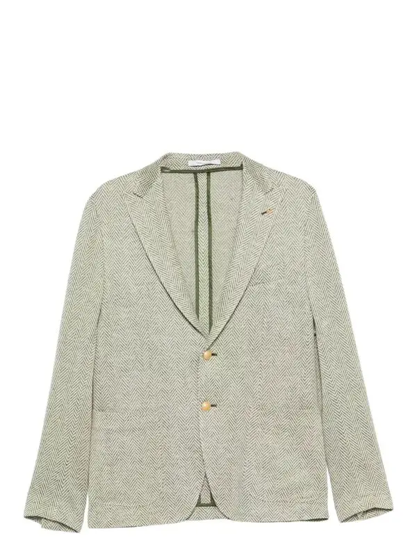 Tagliatore Herringbone-pattern Jacket - Green