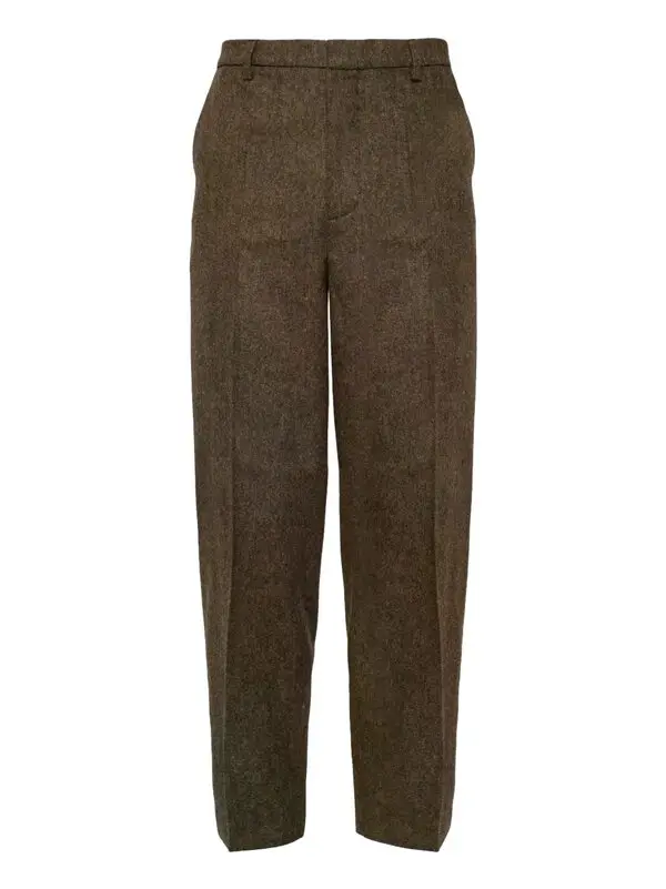 YVES SALOMON Tweed Trousers - Brown