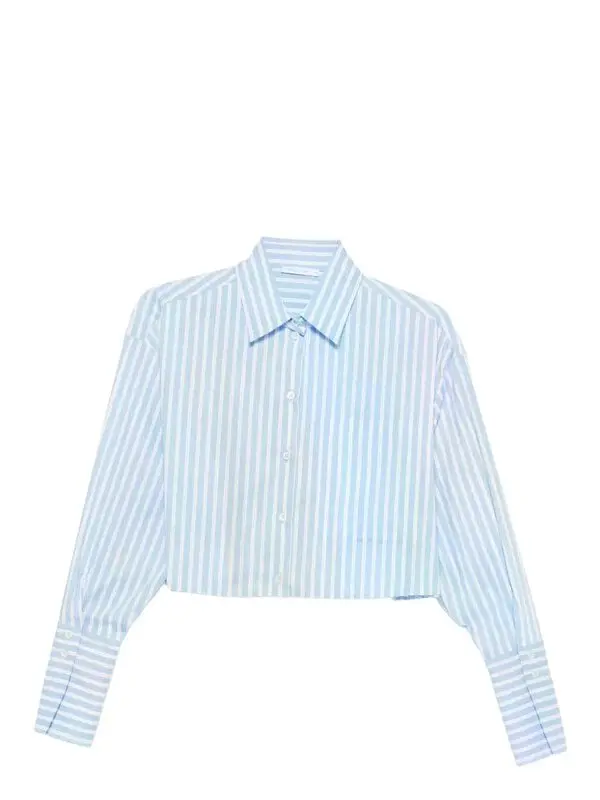 Patrizia Pepe Striped Cropped Shirt - Blue