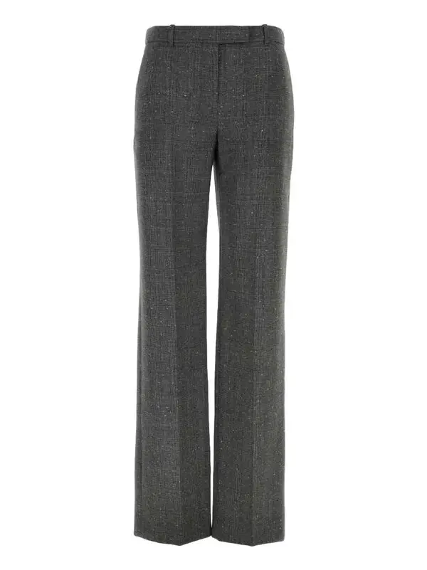 Alexander McQueen Embroidered Wool Trousers - Grey