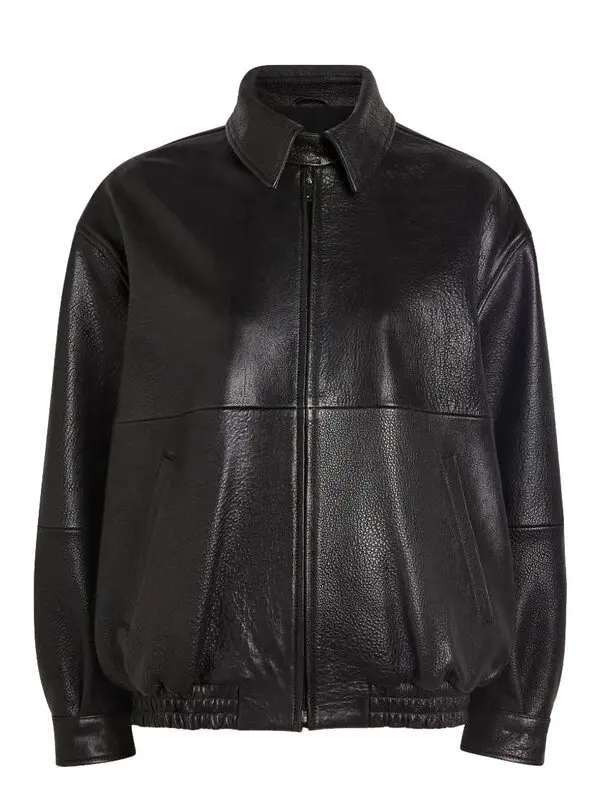 Nour Hammour Doran Leather Zip-up Jacket - Black