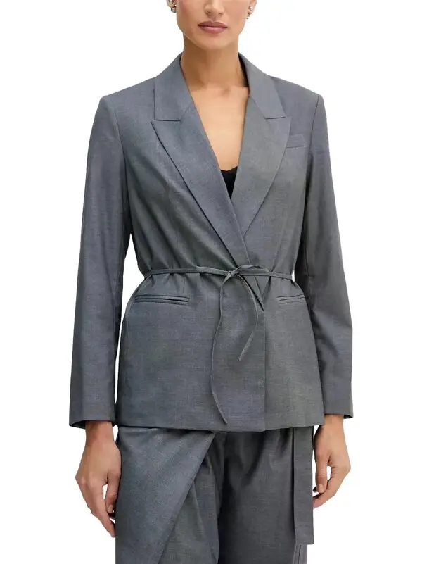 Sisley Tie Detailed Blazer - Grey