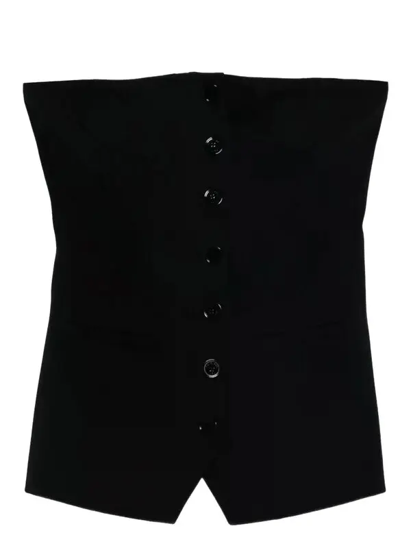 Patrizia Pepe Button-detailed Top - Black