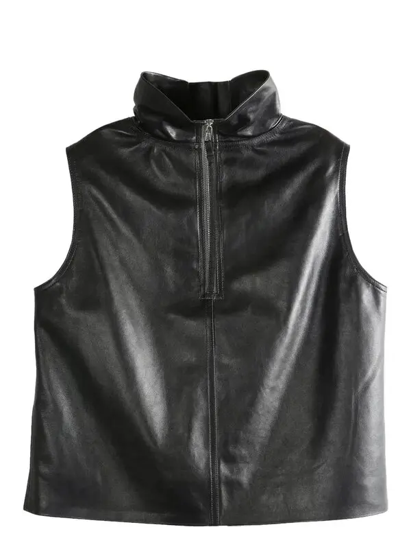 Rick Owens Zip-up Collar Top - Black