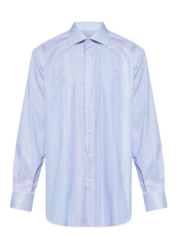 Brioni Striped-pattern Shirt - Blue