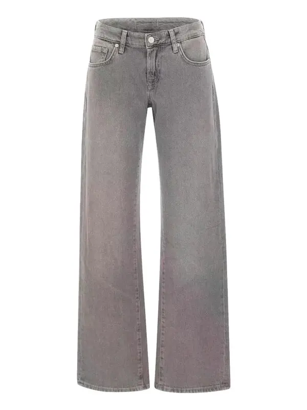 7 For All Mankind Low Straight Faded Jeans - Grey