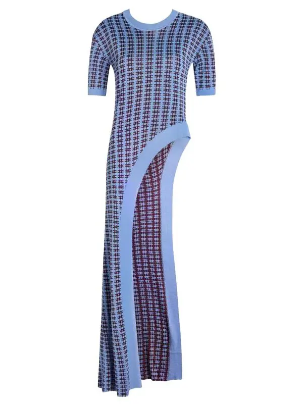 Rabanne Patterned Cut-out Dress - Blue