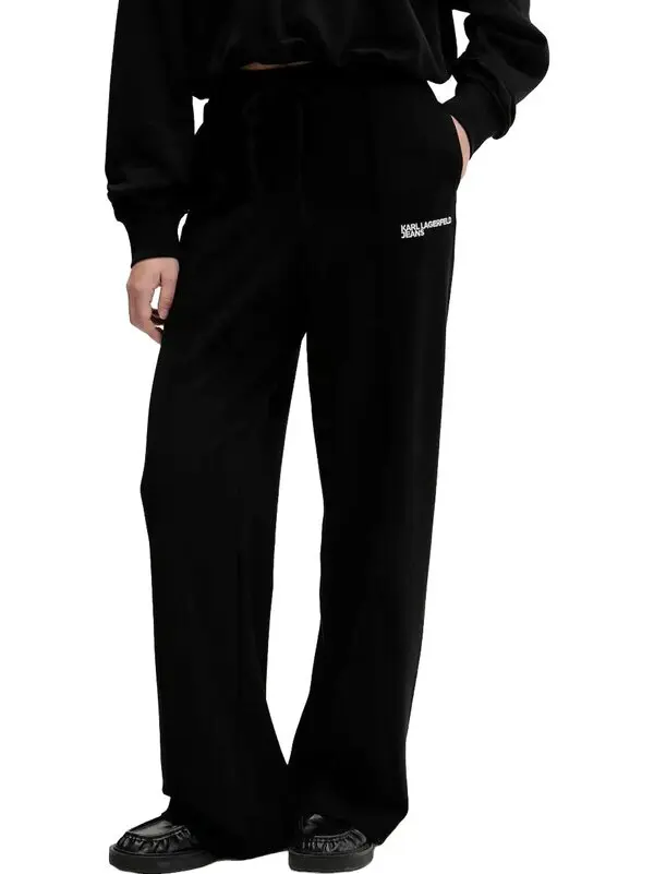 Karl Lagerfeld Elasticated-waistband Logo-embroidery Track Pants - Black