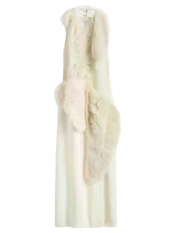 TOTEME Shearling-appliqué Midi Dress - Neutrals