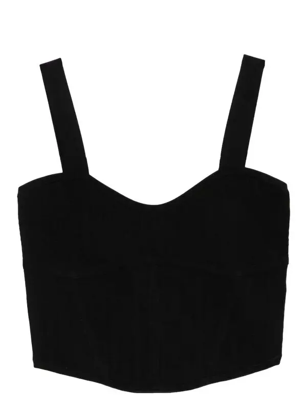 Patrizia Pepe Zip-fastening Jacquard Knit Top - Black