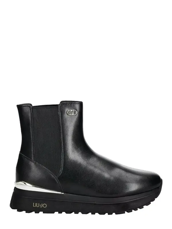 Liu Jo Logo Plaque Platform Chelsea Boots - Black