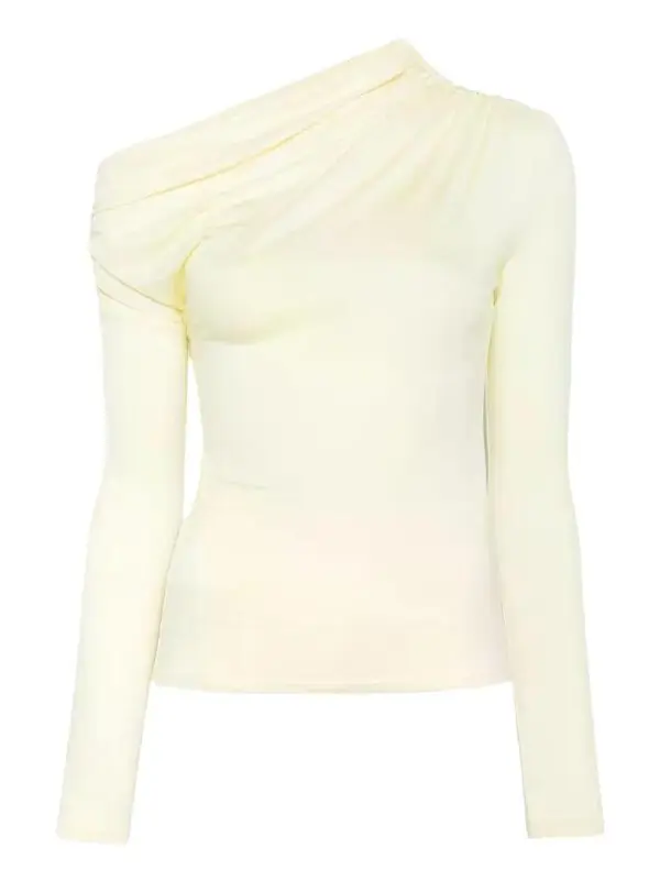 Patrizia Pepe Draped Asymmetric Top - Neutrals