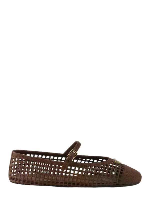 Prada Crochet Ballerinas - Brown