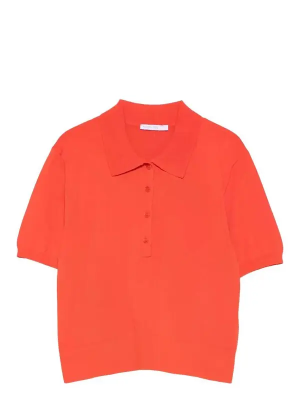 Patrizia Pepe Button-fastening Polo Top - Orange