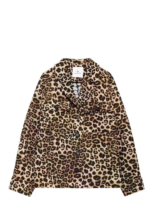 ANINE BING Leopard Print Button-fastening Jacket - Brown