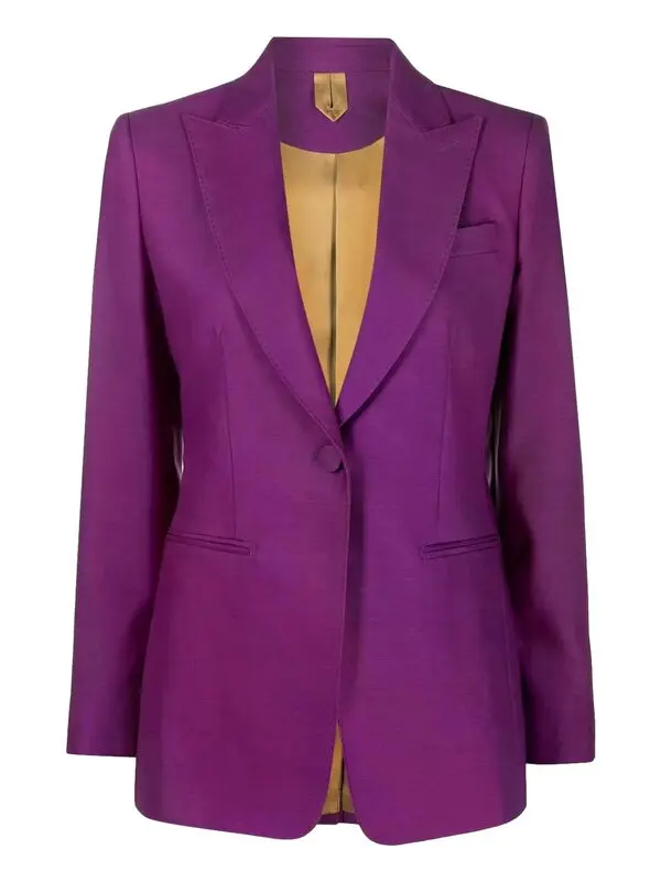 Max Mara Single-breasted Virgin Wool-blend Blazer - Purple