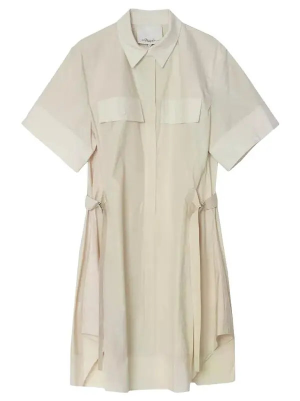 3.1 Phillip Lim Flap-pocket Tie Mini Dress - Neutrals