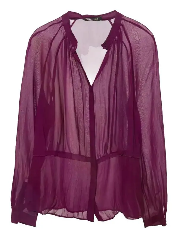 Roberto Cavalli V-neck Silk Blouse - Pink