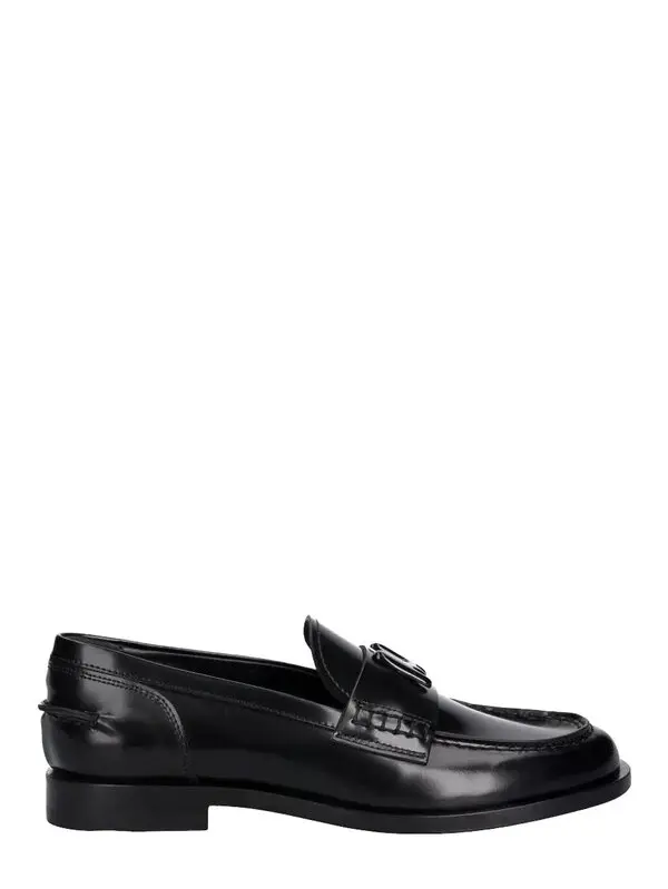 MSGM Letter-appliqué Loafers - Black